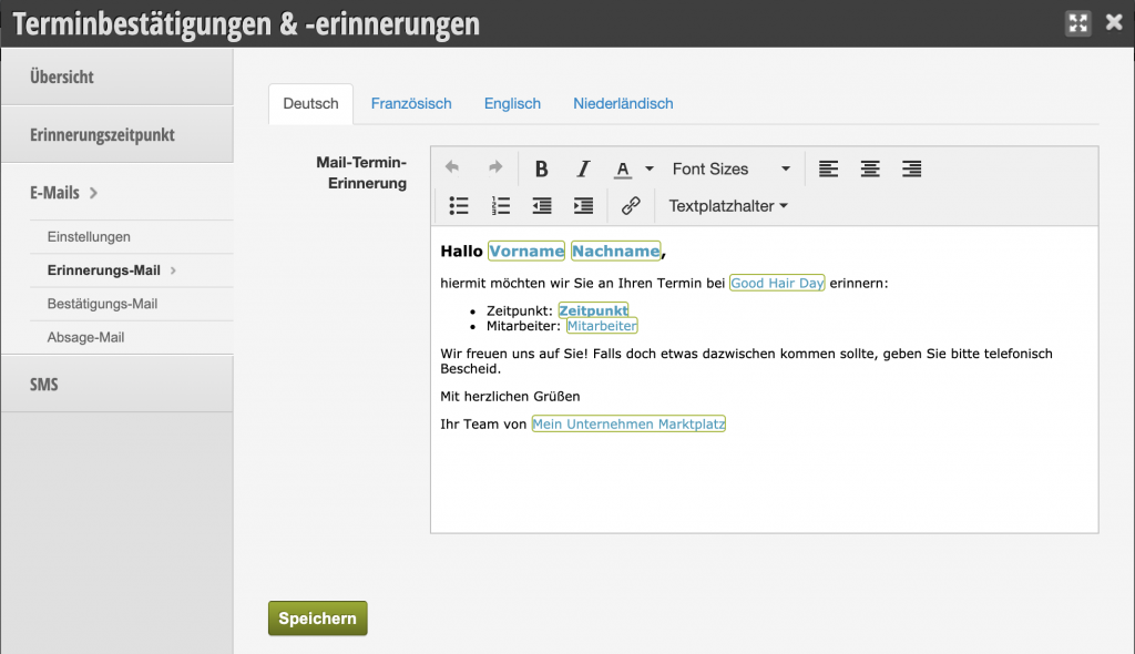 Erinnerungstexte | Handbuch