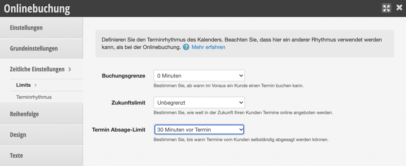 Termine verschieben durch Kunden | Handbuch